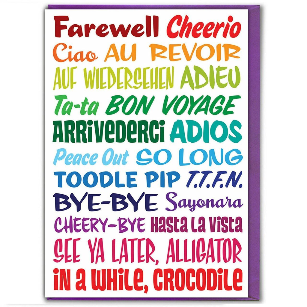 Farewell, Bon Voyage Card by Brainbox Candy. – Smithsonia